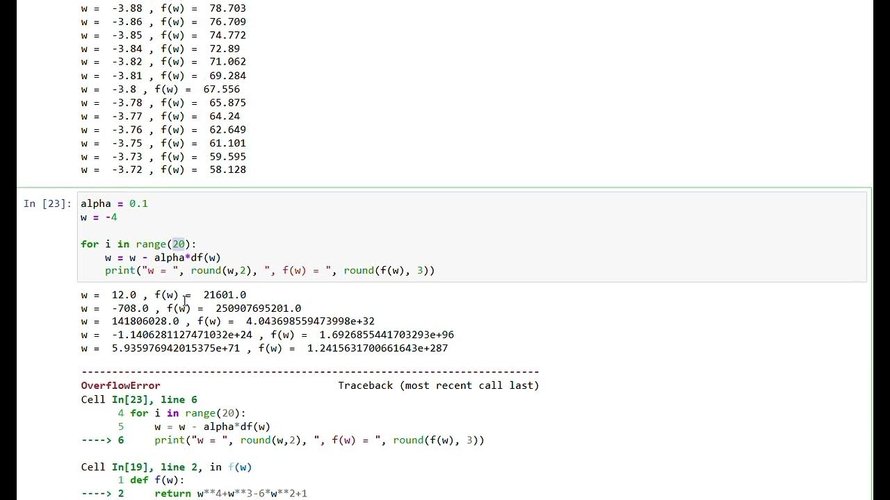 Metoda spadku gradientu - przykłady (kod Python) - YouTube