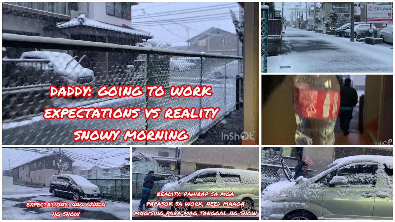 japan expectations vs reality: going to work||snowy morning - YouTube