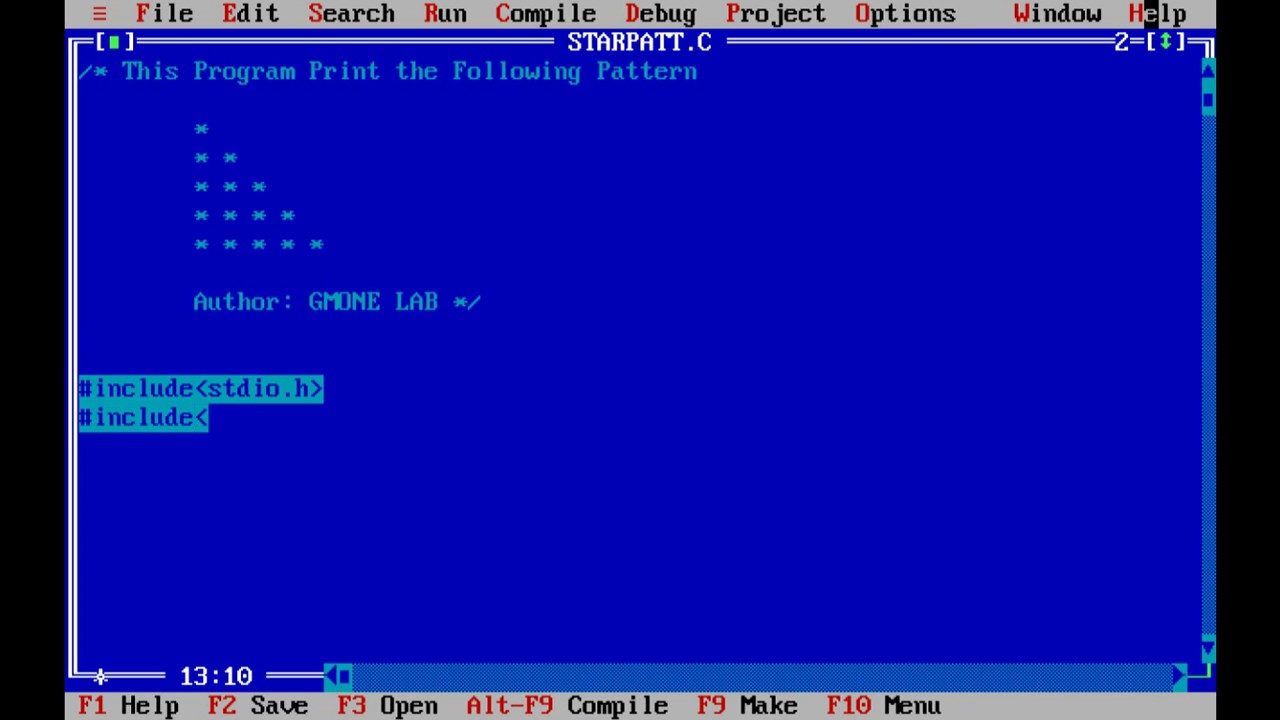 C Program To Print Star Pattern By Gmone Lab Youtube 3271