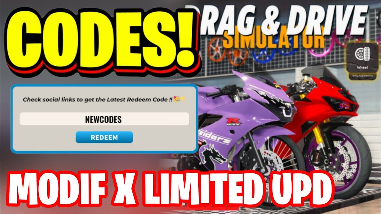 *NEW* ALL MODIF X LIMITED UPDATE CODES FOR DRAG DRIVE SIMULATOR! DRAG ...