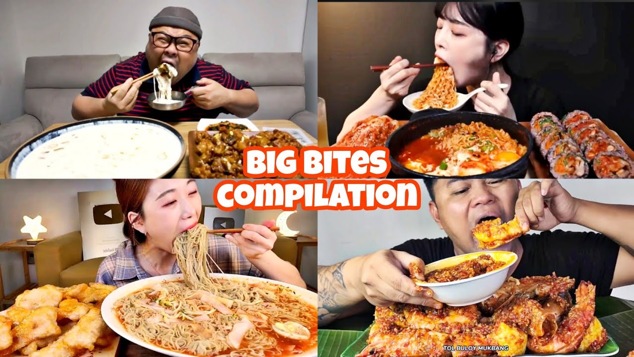 Satisfying big bites mukbang compilation PART 9 - YouTube