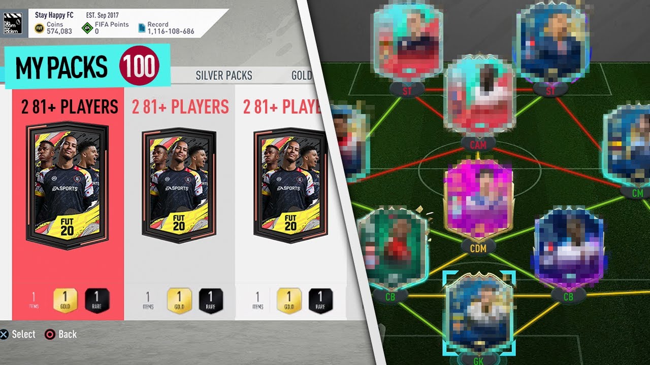 What do you get from 100 81+ double upgrade packs? FIFA 20 - YouTube