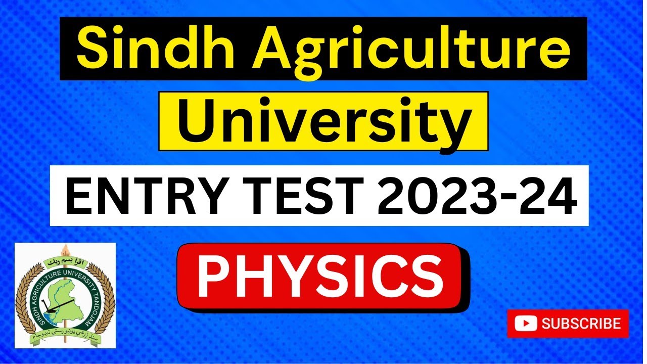 Sindh Agriculture University entry test past paper | SAU Tando Jam ...