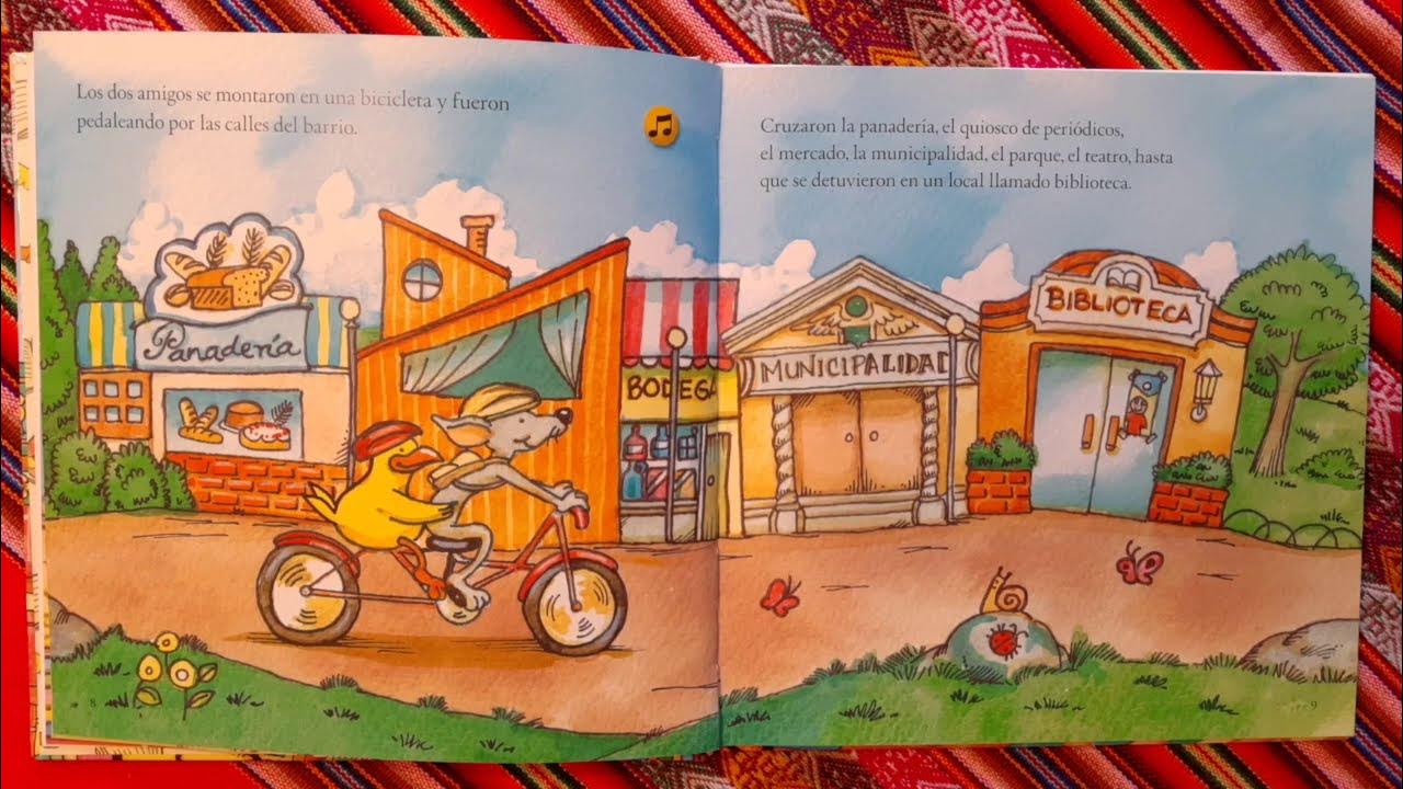 CHIMOC Y POLLITO VISITAN LA BIBLIOTECA. Cuento infantil peruano - YouTube