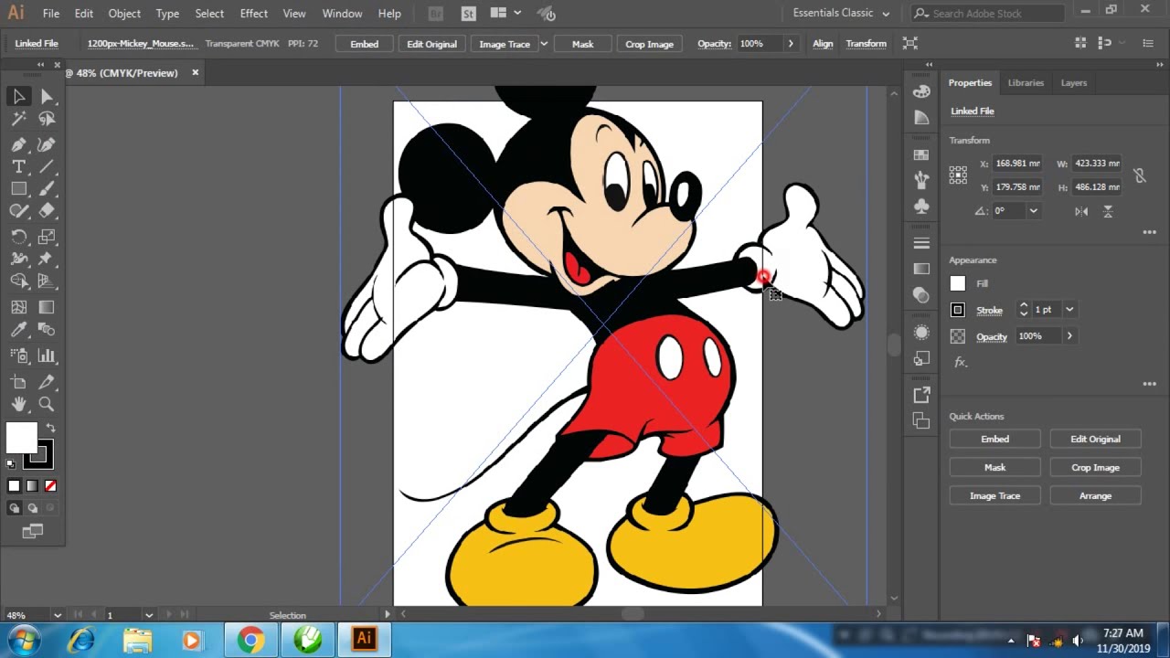 Cara menggambar vektor Mickey Mouse dengan Adobe Illustrator CC 2018 ...