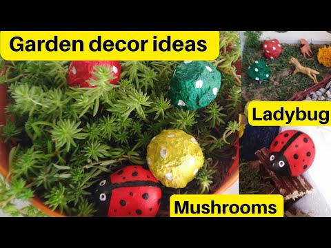 DIY mushroom/DIY ladybug/Garden decor ideas - YouTube