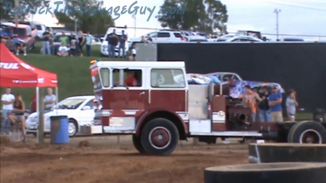 Antique Fire Truck Drag Races Coal Roaling Cummins - YouTube