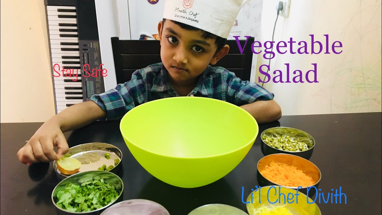 Vegetable Salad👨‍🍳 | Little Chef | Fireless cooking | kids recipe ...