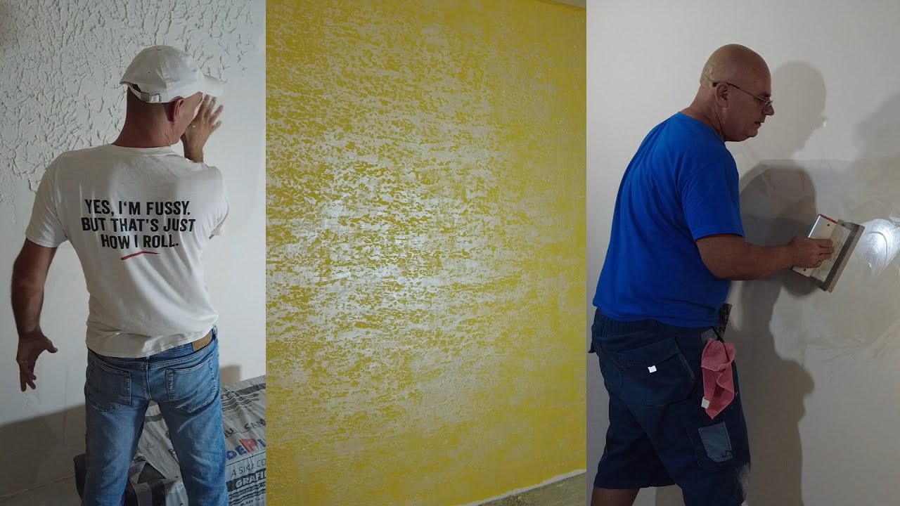 Cum am făcut un perete decorativ cu mâna goală + aplicare stucco ...