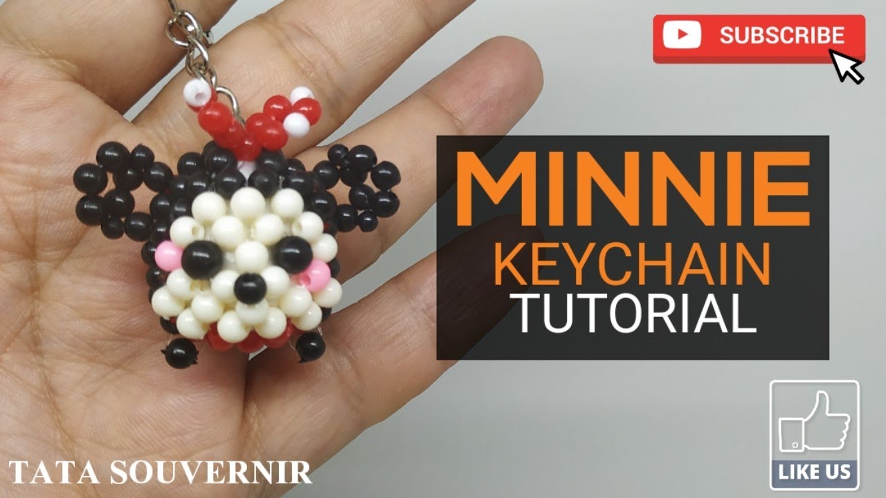 DIY Tsum Tsum "Minnie" Keychain/How to Bead Tsum Tsum Keychain ...