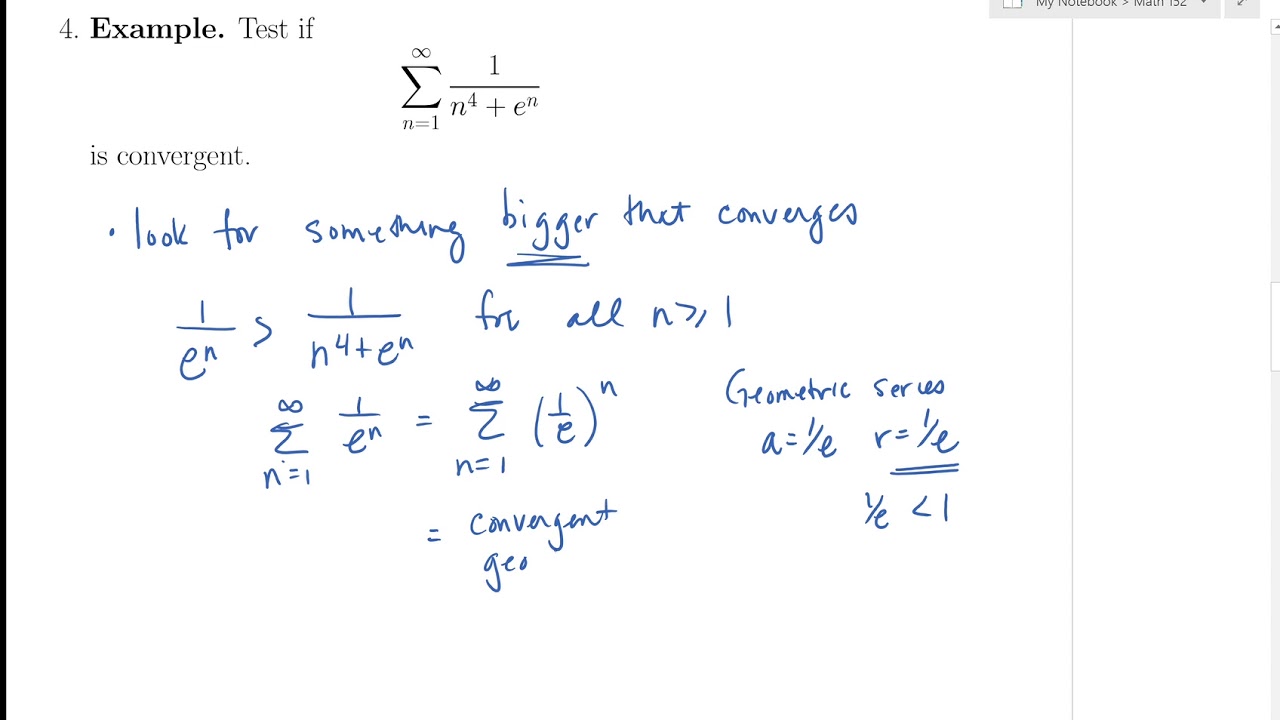 SFU MATH152 11.4 The comparison Test (main lecture) - YouTube