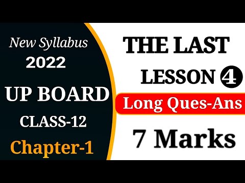 The Last Lesson (Long Ques Answer),/Up board class 12 English Chapter 1 ...