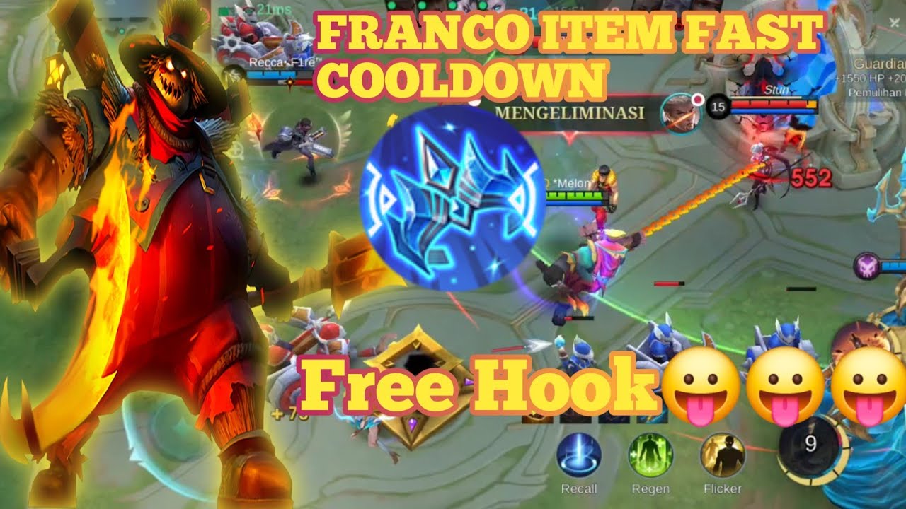 BEST ITEM FRANCO FAST COOLDOWN AUTO FREE HOOK SOLO RANK MOBILE LEGENDS ...