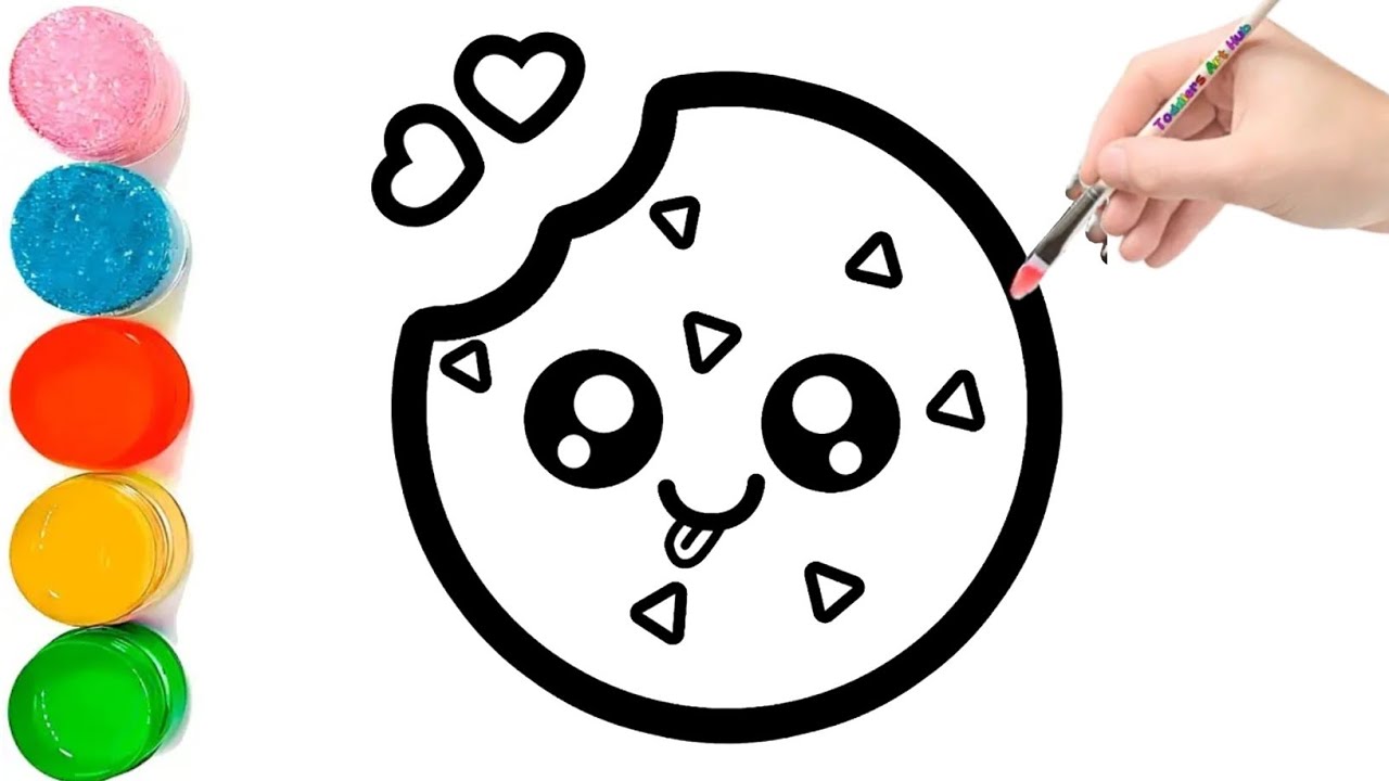 How to Draw a Cute Chocolate Chip Cookie | Adorable Chocolate Chip ...