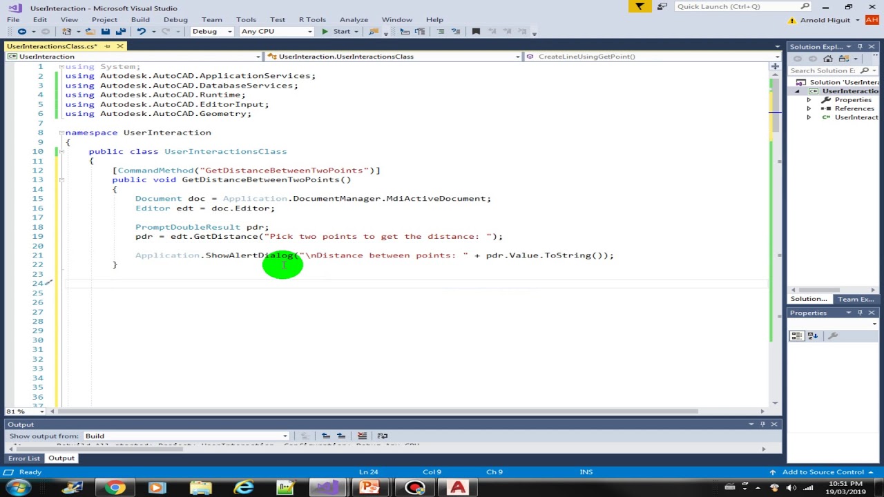 C# Programming in AutoCAD - Using GetDistance Method - YouTube