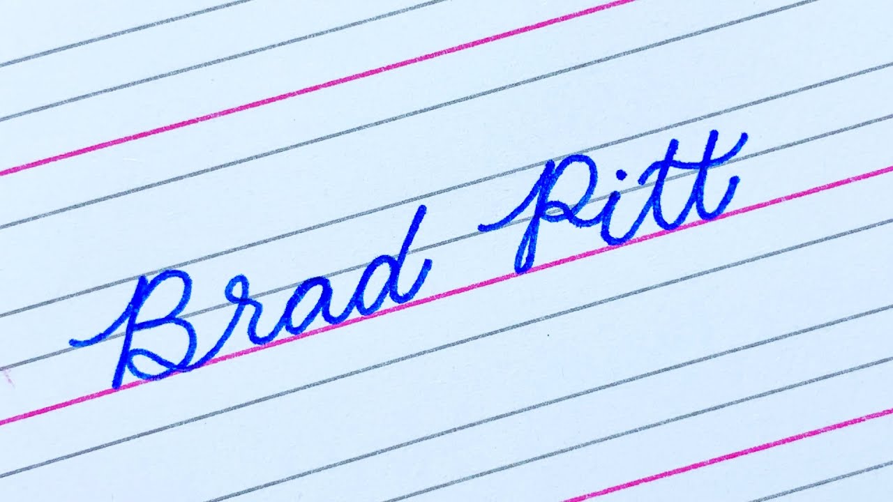 “Brad Pitt” Beautiful name in English Cursive writing | Cursive writing ...