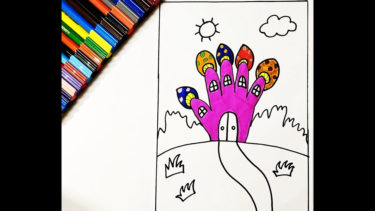Hand House Drawing & Coloring || MAGIC BABY ART || @magicbabyart8650 ...