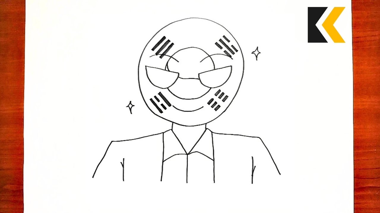 How To Draw South Korea | Draw Country Humans Easily - YouTube