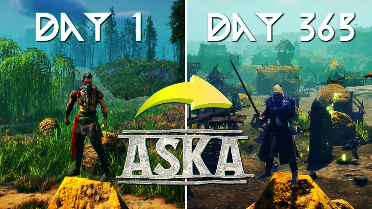 I Spent An ENTIRE YEAR Building A MASSIVE Village In ASKA! - YouTube