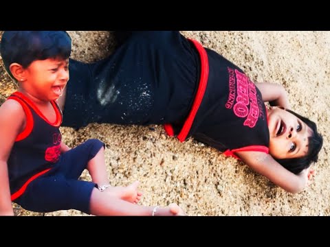 kids funny video | Dani is crying to play with sand | playing with sand ...