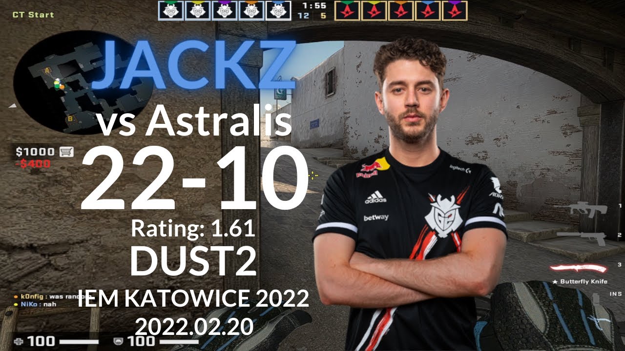 G2 JACKZ (22-10) VS Astralis (DUST2) @ IEM Katowice 2022.02.20 | LIM ...
