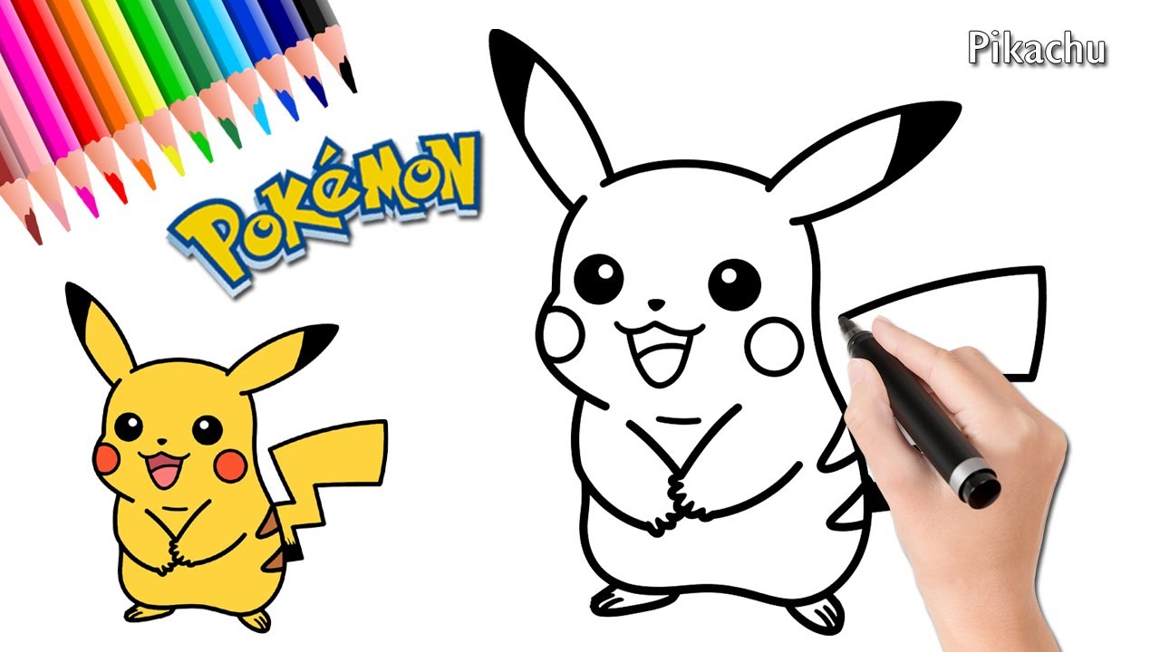How to Draw & Color Pikachu from Pokémon | Easy Step-by-Step Tutorial ...