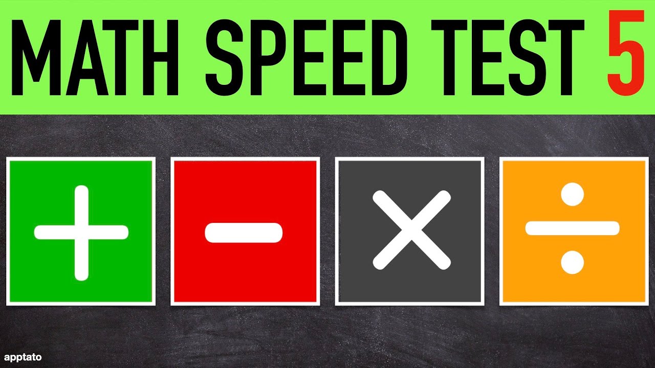 Math Speed Test #5 (25 Math Problems) - Addition Subtraction ...