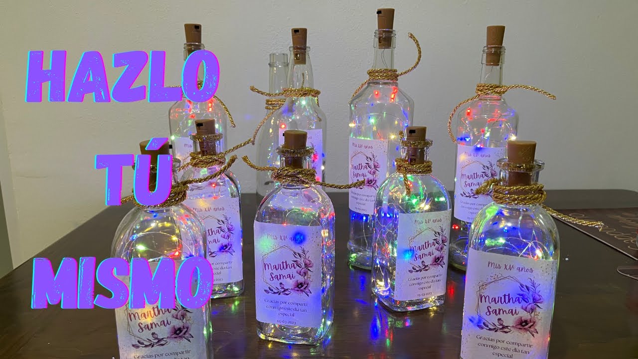 LÁMPARAS DE BOTELLA CON LUCES LED FÁCIL Y ECONÓMICAS - YouTube