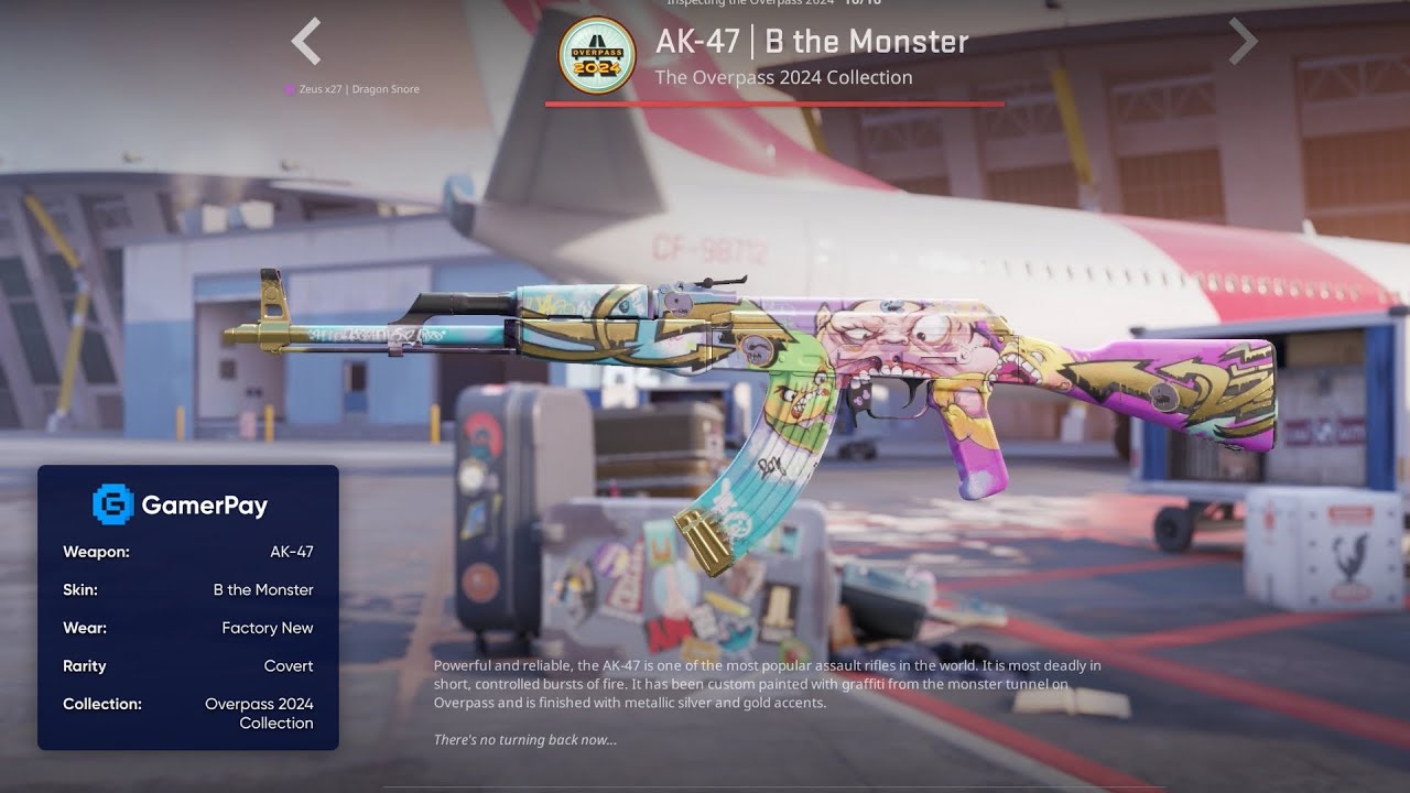 CS2 - AK-47 | B the Monster (Factory New) - Skin Showcase - YouTube