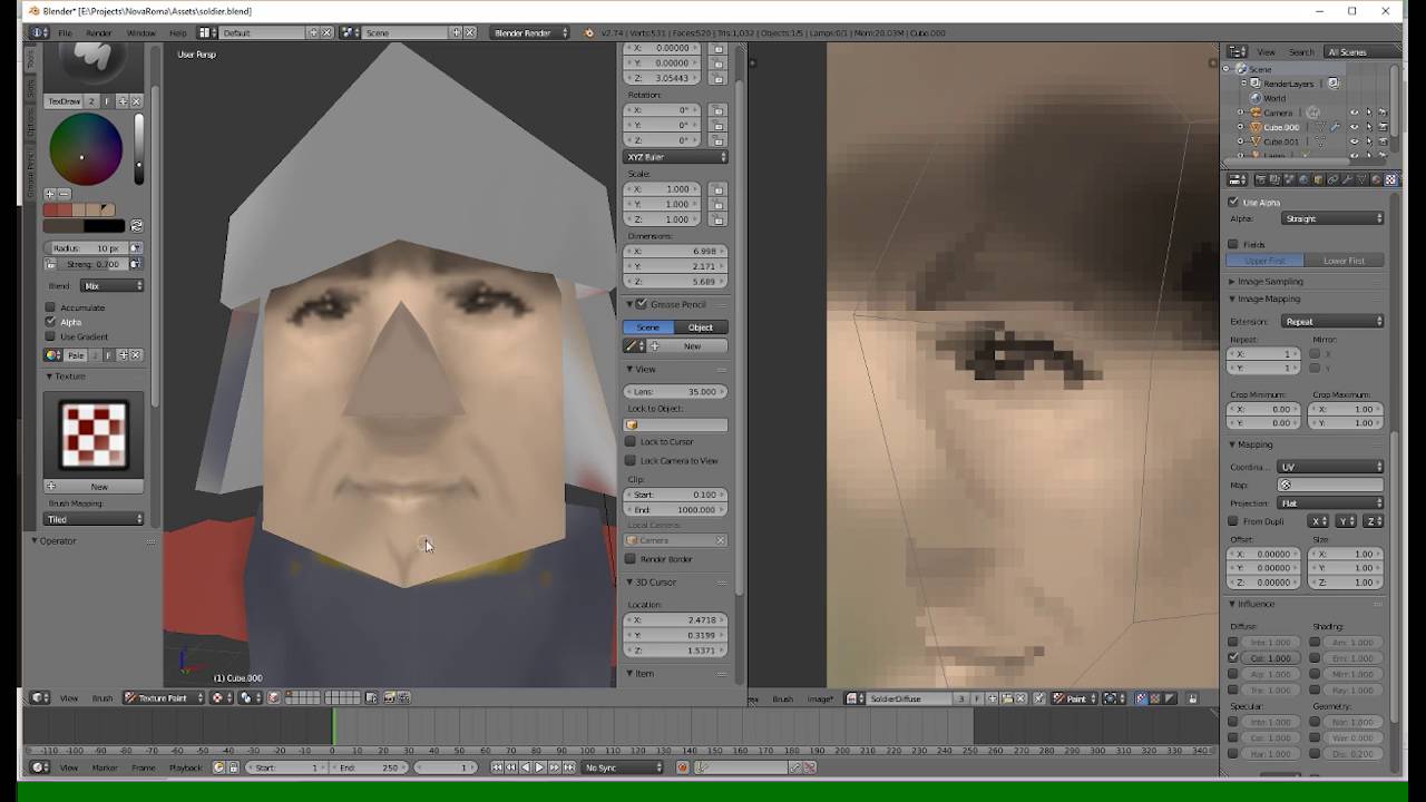Low-Poly Hand painted texture timelapse - Soldier - YouTube