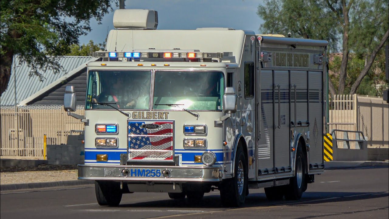 Gilbert Fire/ Rescue. Ladder 253, Engine & Hazmat 255 - YouTube