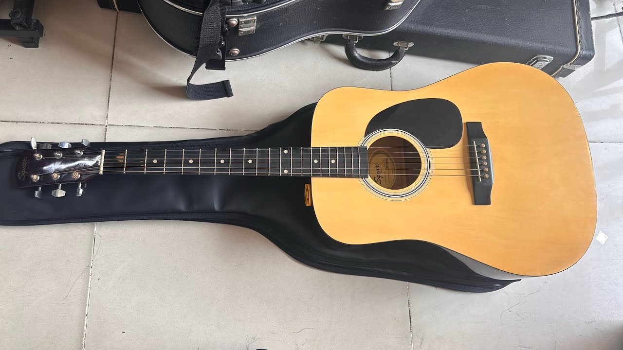 Đàn guitar acoustic Squier SA-105. giá 1tr500k ( test guitar Acoustic ...