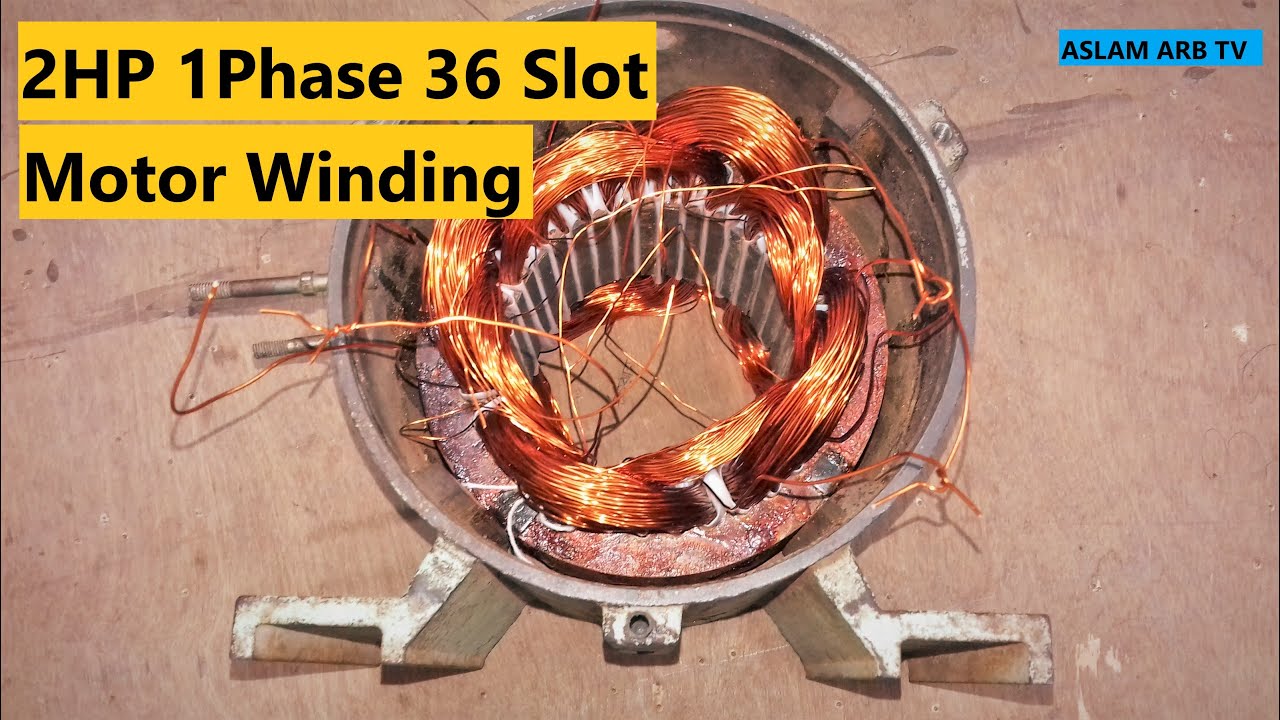 36 slot 4 pole 1phase motor winding. how to winding 4pole motor,1500 ...