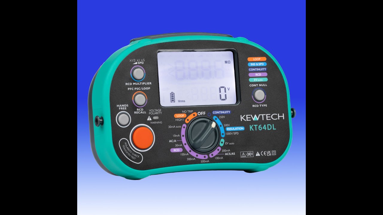 Kewtech KT64DL 6-in-1 Digital Multifunction Tester c/w EV Test ...