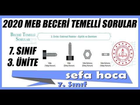 2020 7. SINIF BECERİ TEMELLİ SORULAR 3. ÜNİTE EŞİTLİK VE DENKLEM