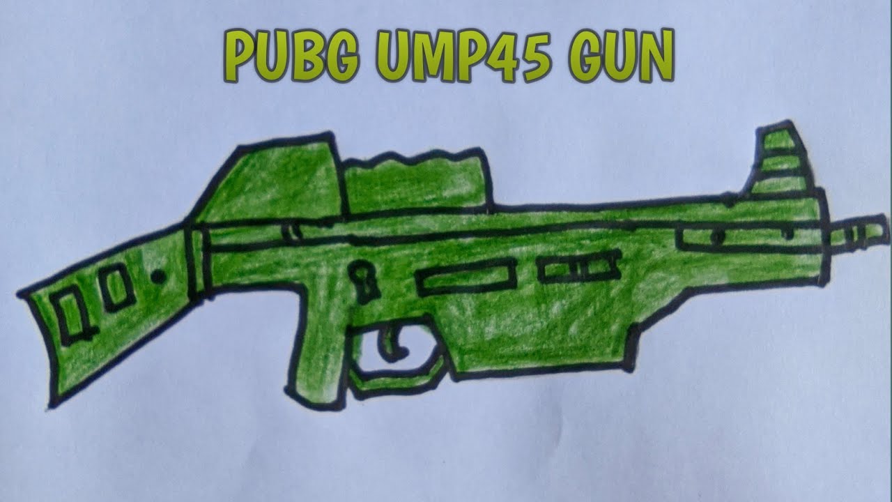 How to draw a UMP gun of free fire and PUBG II Easy Drawing. - YouTube