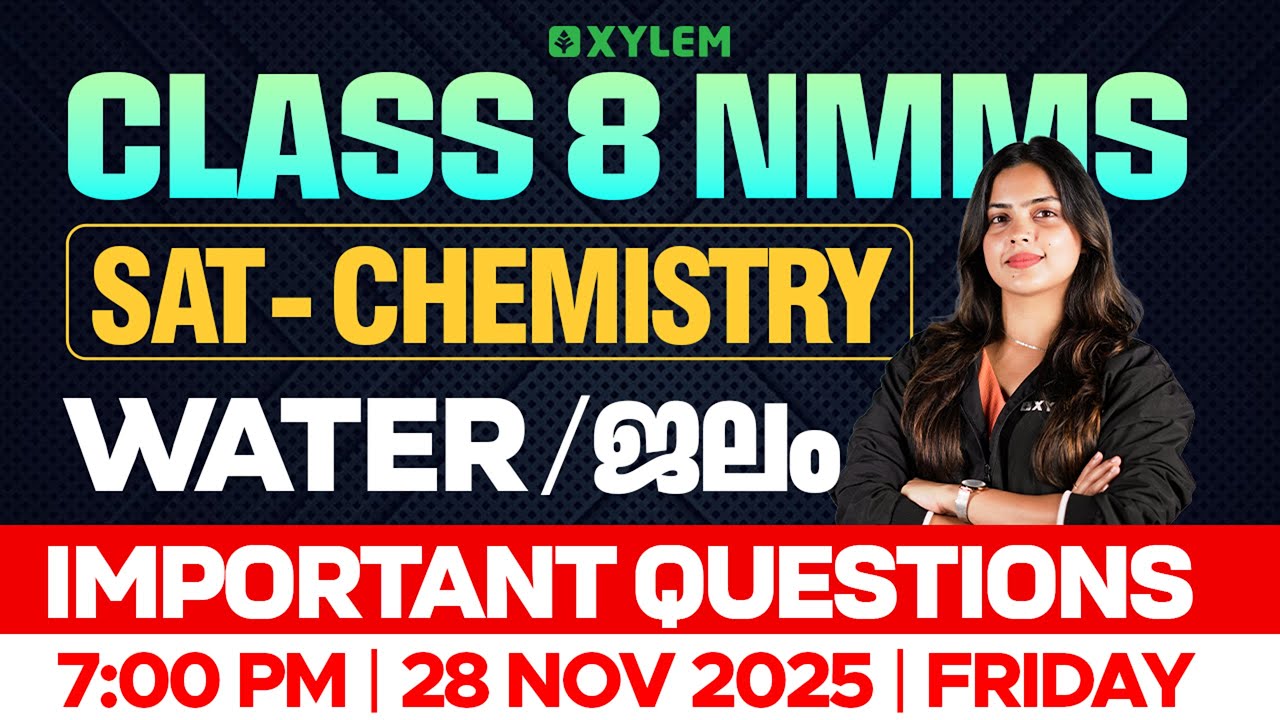 Class 8 NMMS SAT - Chemistry | WATER / ജലം : Important Questions ...