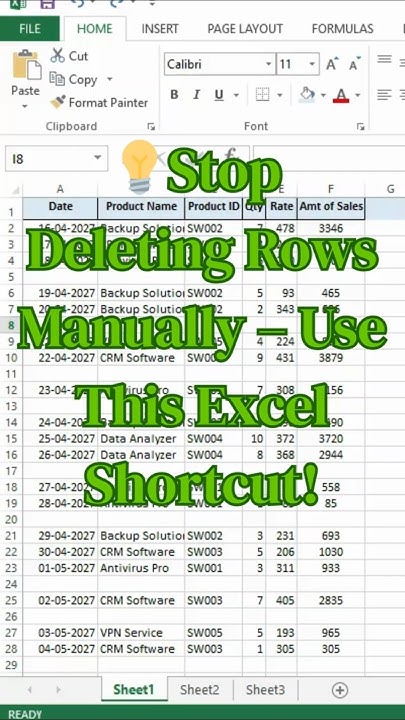 How To Quickly Delete Blank Rows in Excel, Shortcut & keyboard tricks - YouTube
