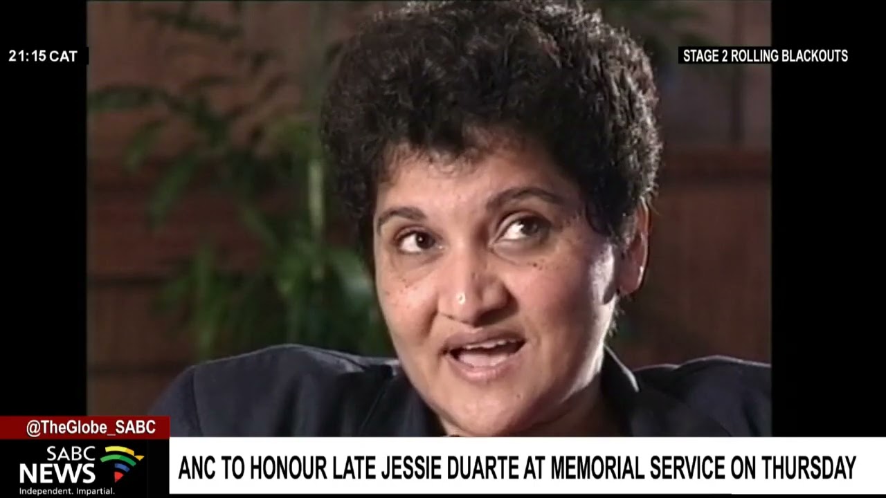 ANC to honour Jessie Duarte on Thursday in a memorial service - YouTube