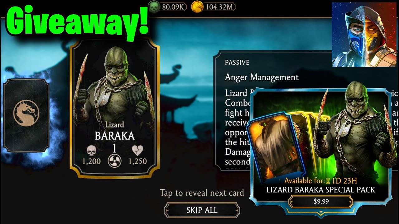 FREE SOULS! Lizard Baraka Pack Opening + Giveaway! | MK Mobile - YouTube