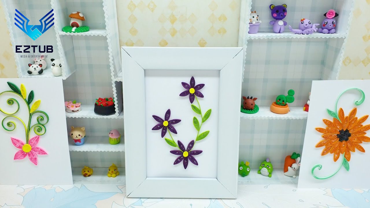 Purple flower garden made of quilling paper | How to make quilling at ...