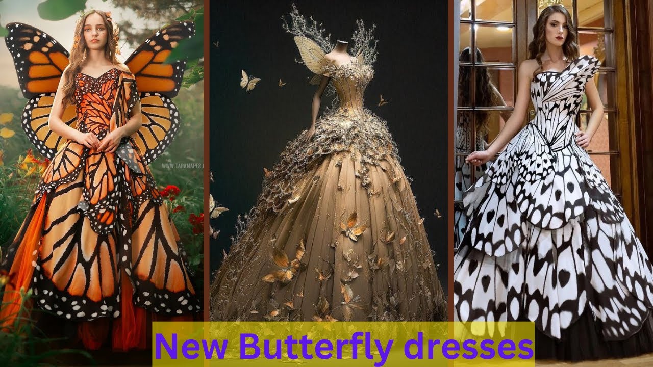 Butterfly dress design ideas for girls//new unique party wear dress2024 ...