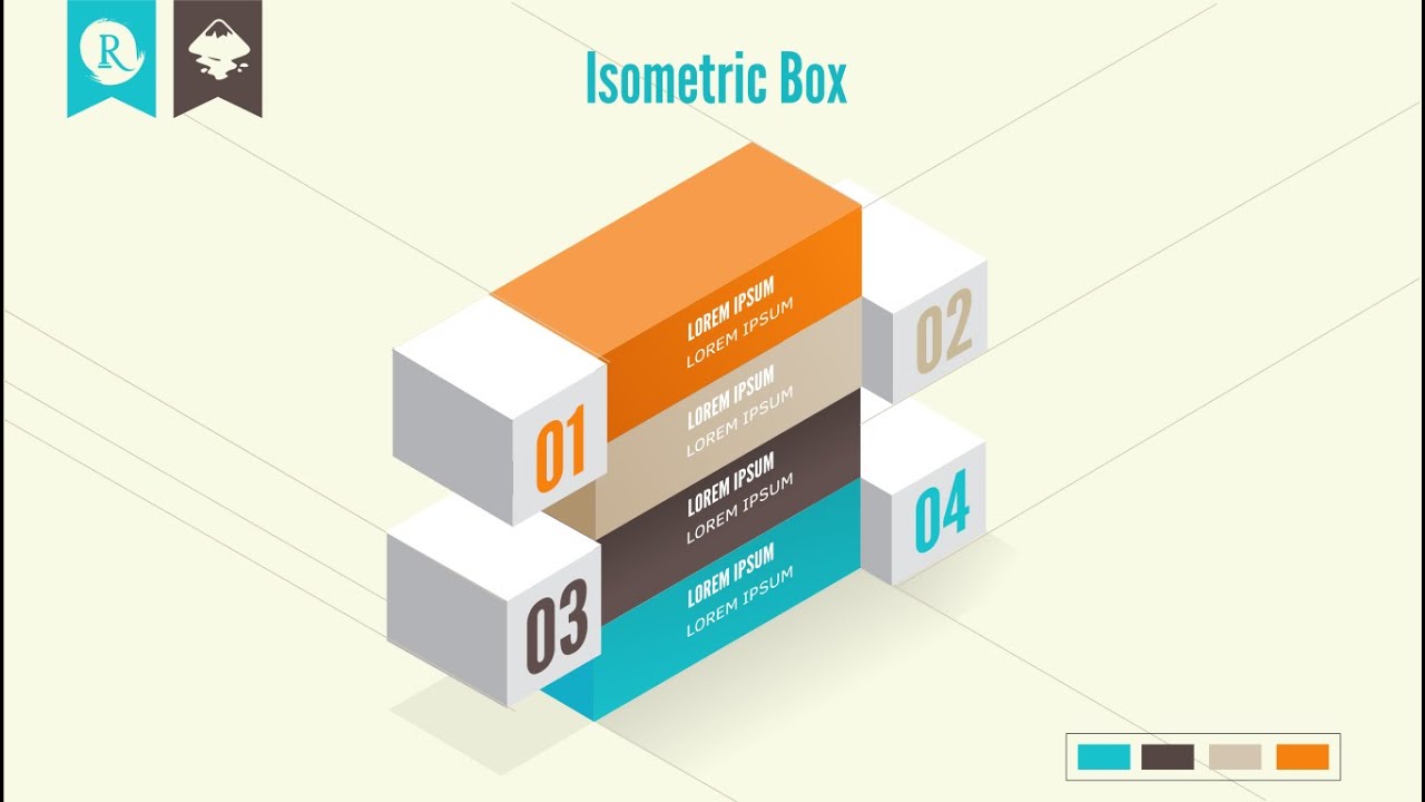 Inkscape Tutorial: Infographic Isometric Box - YouTube