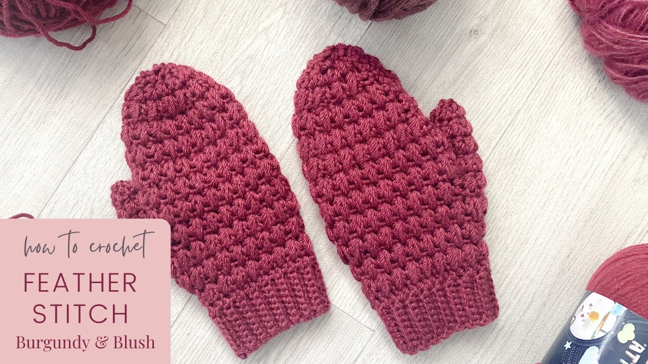 How to crochet the feather stitch | Burgundy & Blush Crochet - YouTube