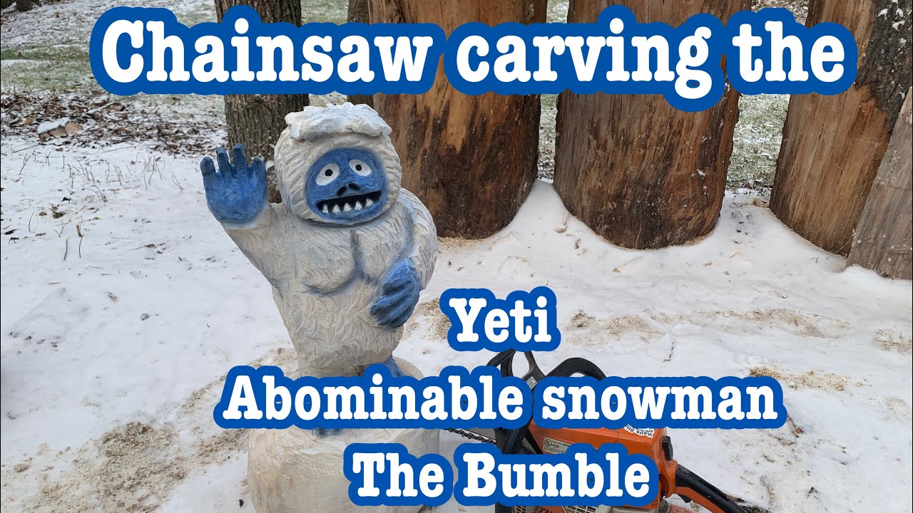 Chainsaw carving the Yeti , Abominable Snowman , The Bumble . - YouTube