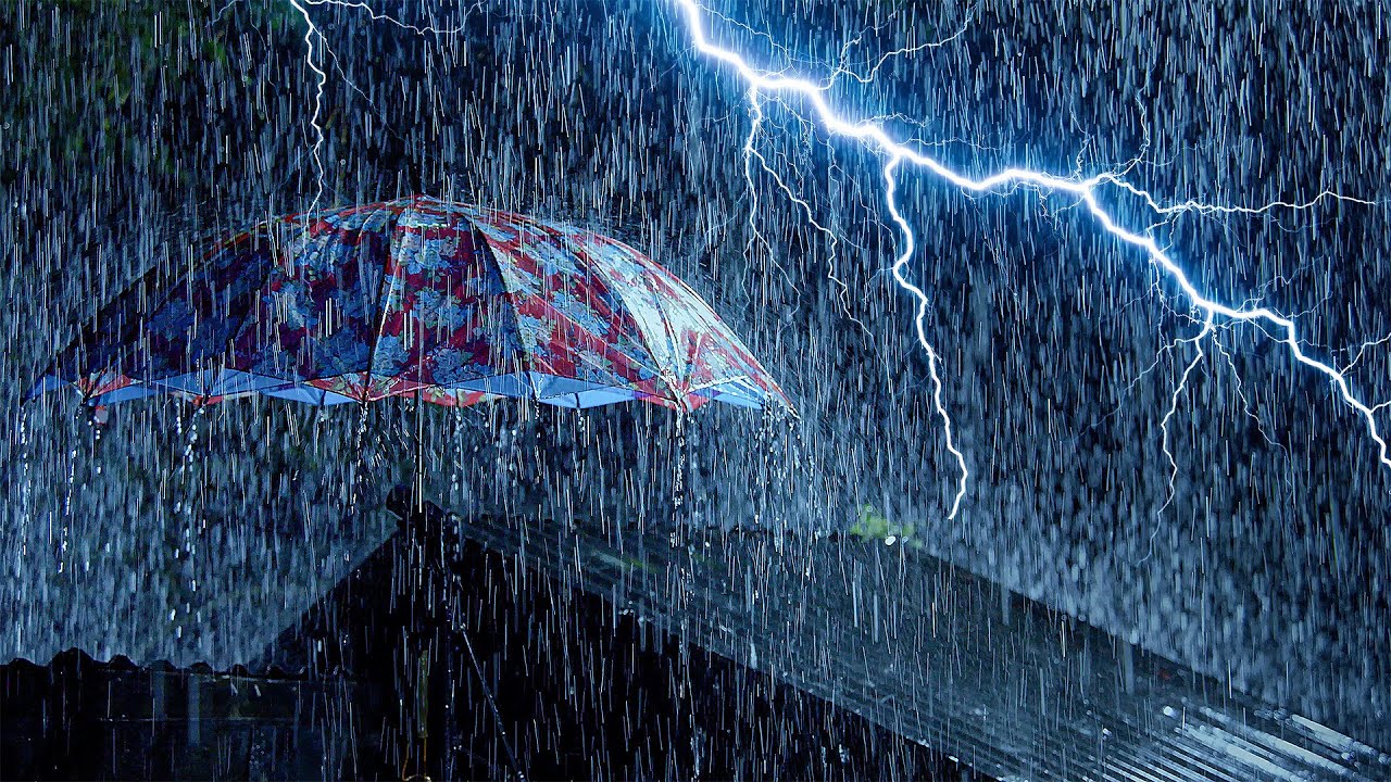 Goodbye Stress to Sleep Instantly with Heavy Pouring Rain & Powerful ...