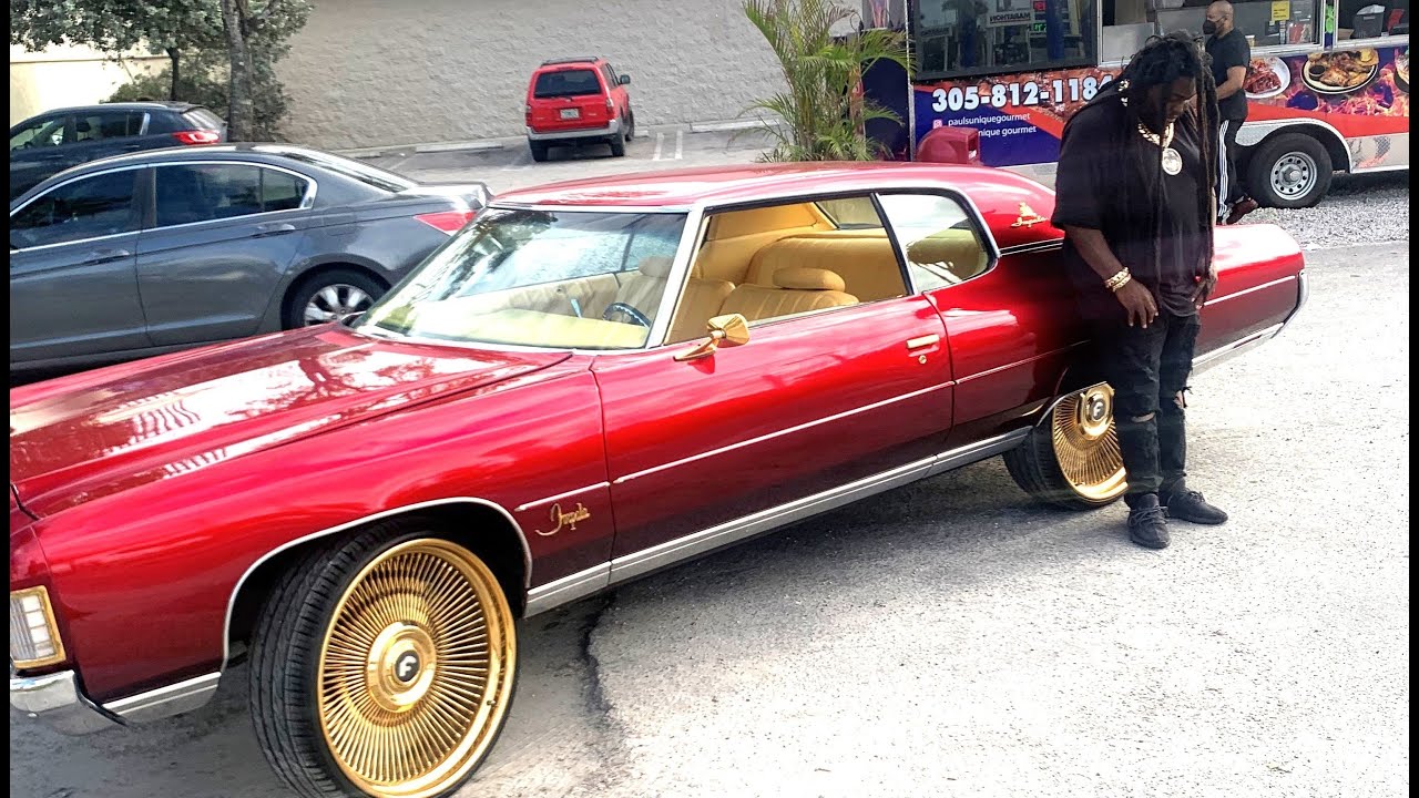 My Candy Red 71 Chevy Impala on Gold 26's Forgios - YouTube