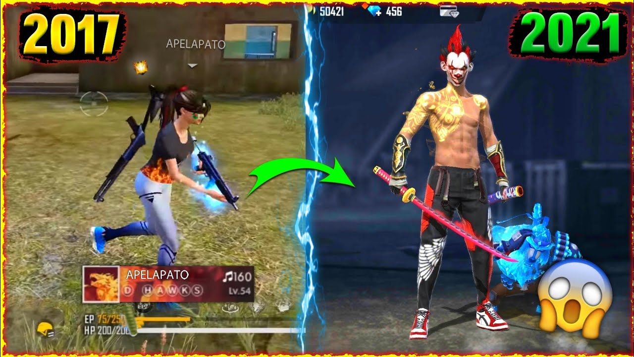 OLD APELAPATO vs NEW APELAPATO | FREE FIRE PLAYERS 2017 VS 2021 ...