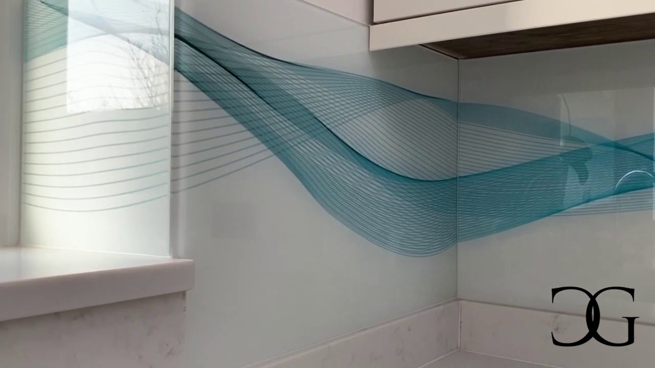 Printed Waves Design by Creoglass Design Modern Kitchen Splashbacks ...