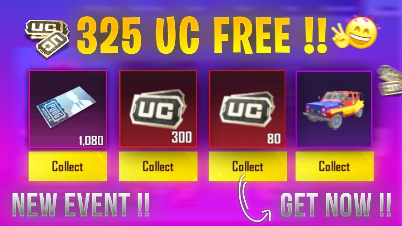 New Event 🔥 Get Free 325 Uc & 500 Character Vouchers Event In Bgmi ...